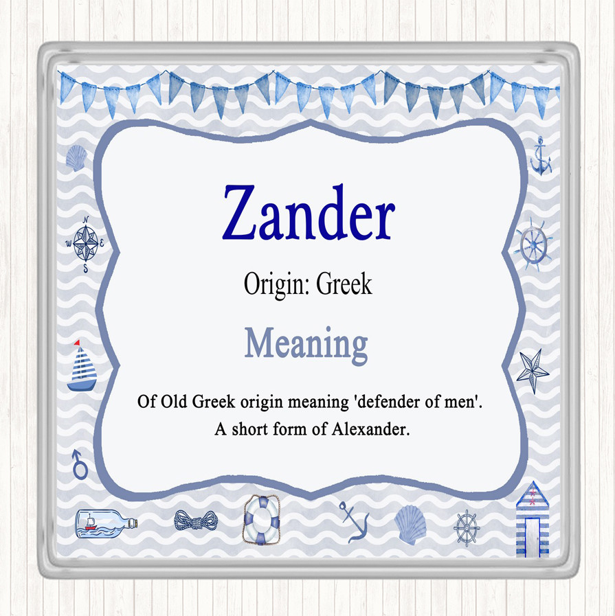Zander Name Meaning Drinks Mat Coaster Nautical | eBay