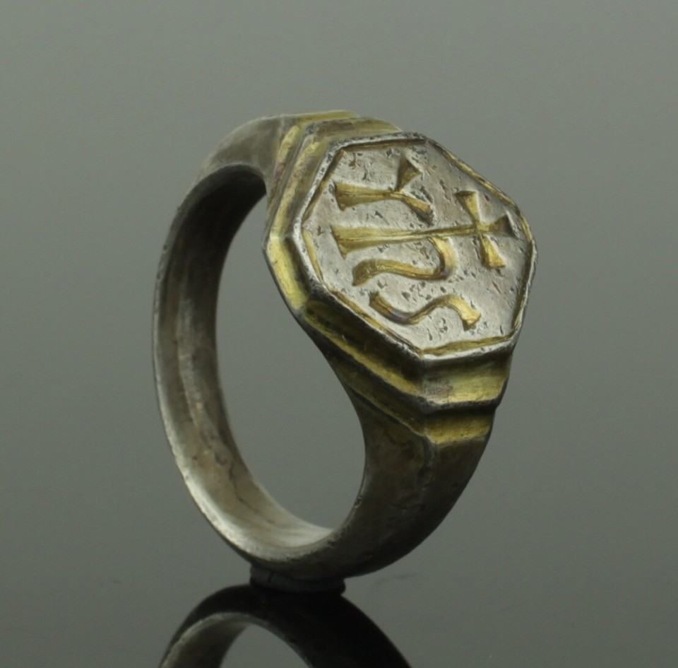 ANCIENT MEDIEVAL SILVER RING WITH CHRISTOGRAM - CIRCA 15TH C AD | eBay