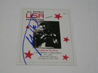 LARRY HOLMES BOXING HOF HEAVEY WEIGHT AUTO FIGHT CARD VRS JAMIE HOWE ...