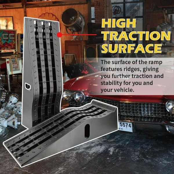 2-Pack MaxxHaul Plastic 6" Lift Car Service Ramps Tire Ramp for Vehicle ...