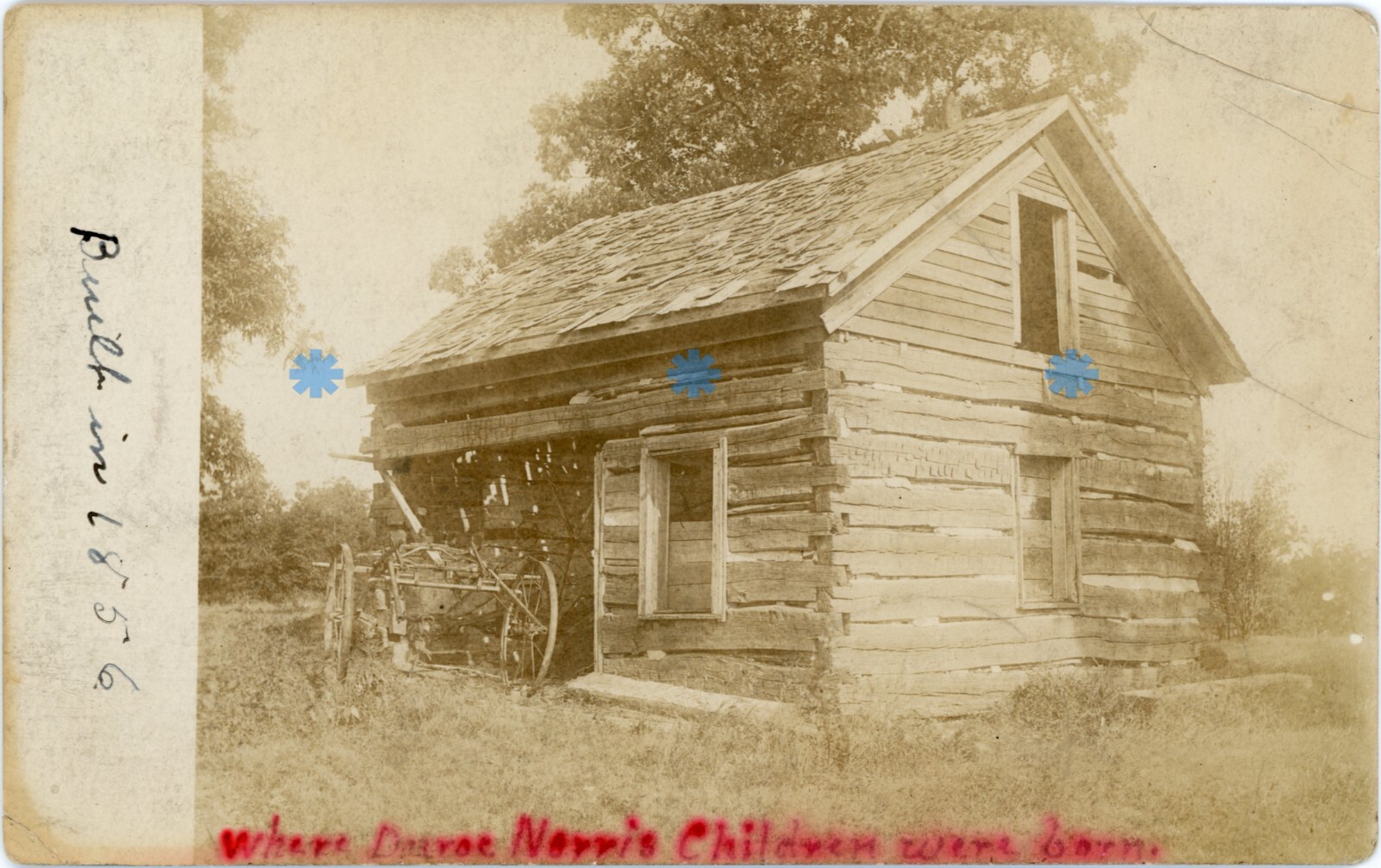 1909 RPPC Photo MADRID IOWA 1850s Log Cabin Where Norris Children Were ...