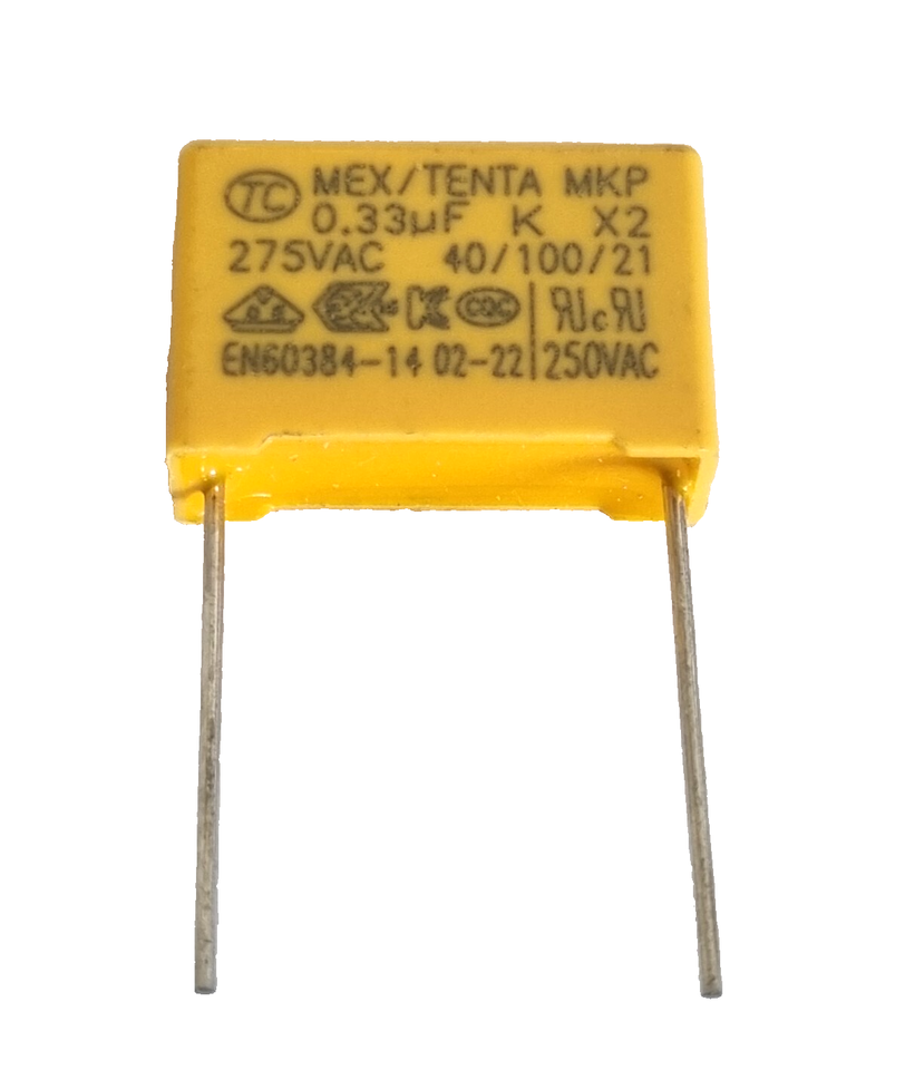 0.33uF 275Vac X2 Safety Capacitor 330n 334K 40/100/21 Pitch 15mm-Mains ...