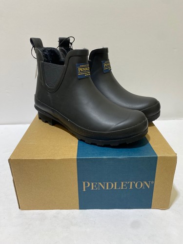 Pendleton Ladies Chelsea Lined Rain Boot Black Size 10 with box for ...