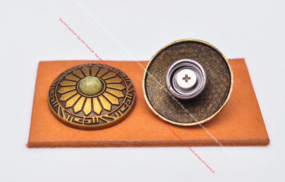 10X Brass Sun Flower Leathercraft Turquoise Concho Snap Button ...