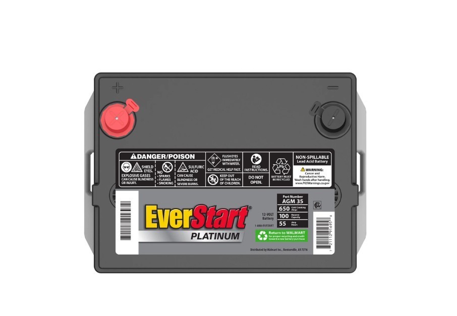 EverStart Platinum AGM Automotive Battery, Group Size 35 12 Volt, 650 ...