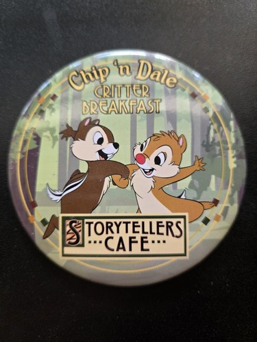 Disneyland Chip ‘n Dale Critter Breakfast 3” Button Pin Storytellers ...