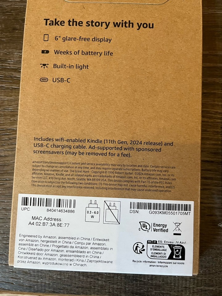 New Kindle (16 GB) - Lightest and most compact Kindle - Black Brand New ...