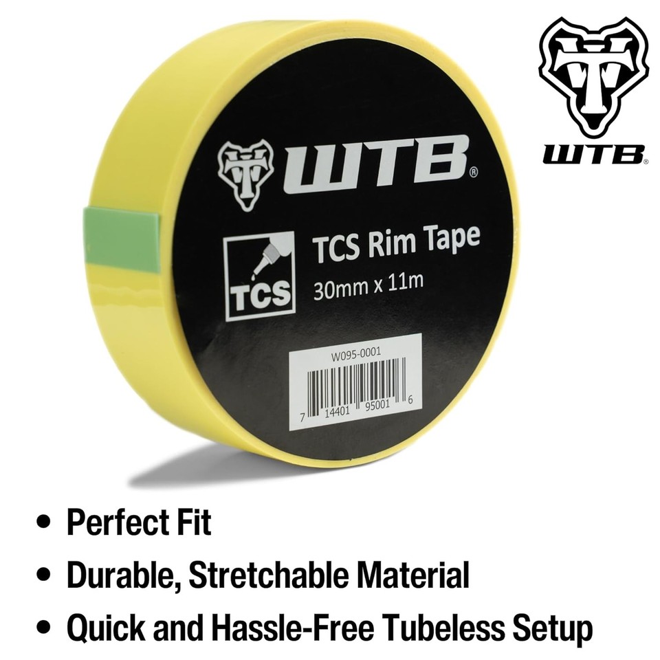 WTB Tubeless Bicycle Rim Tape (30mm x 11m) Easy Tubeless Setup ...