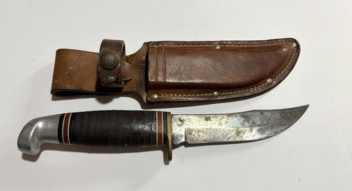 Vintage Western USA L66 Fixed Blade Hunting Knife With Sheath | eBay
