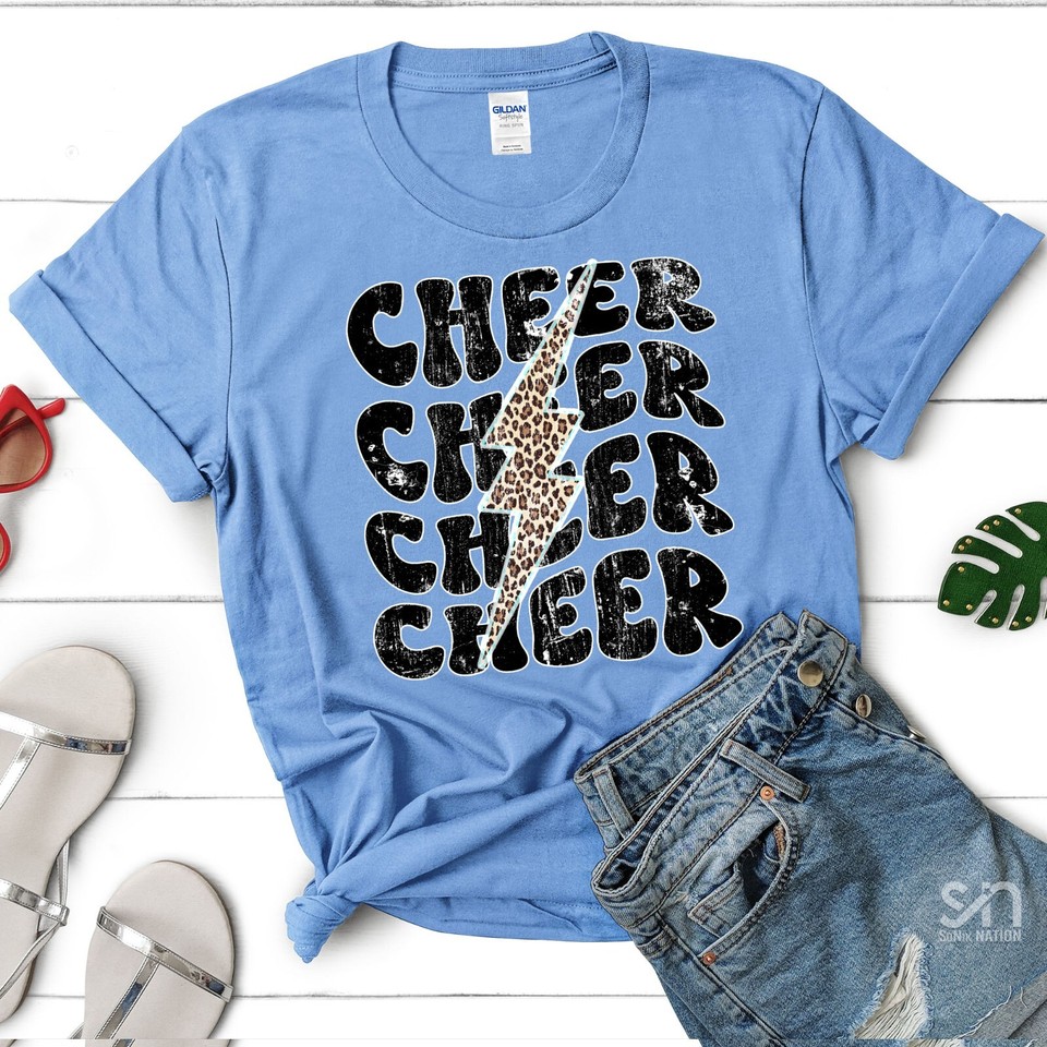 Lightning Cheer T-shirt | Cheerleader T-shirt | Cheer Shirt | Printed ...