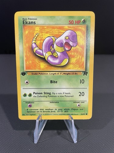 Pokémon Card 1ST EDITION Ekans Team Rocket 56/82 WotC Vintage 2000 NM ...