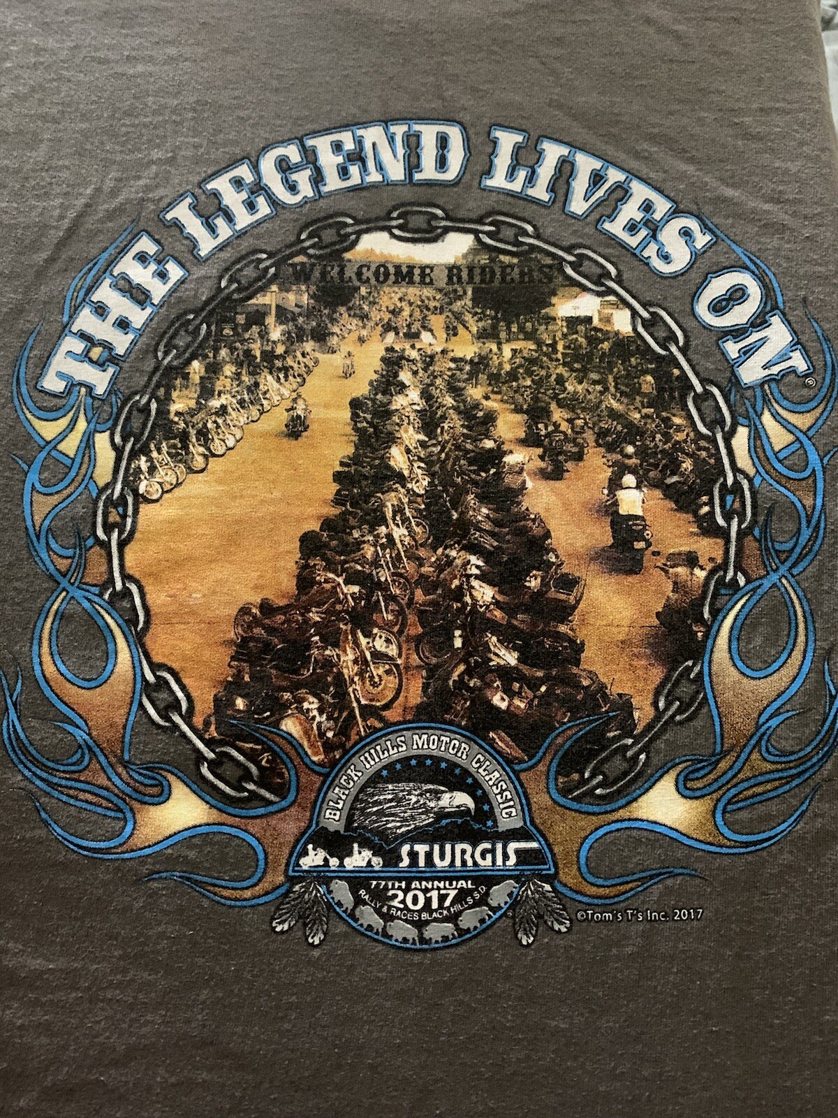 Sturgis Motorcycle Rally 2017 Long Sleeve T Shirt Gra… - Gem