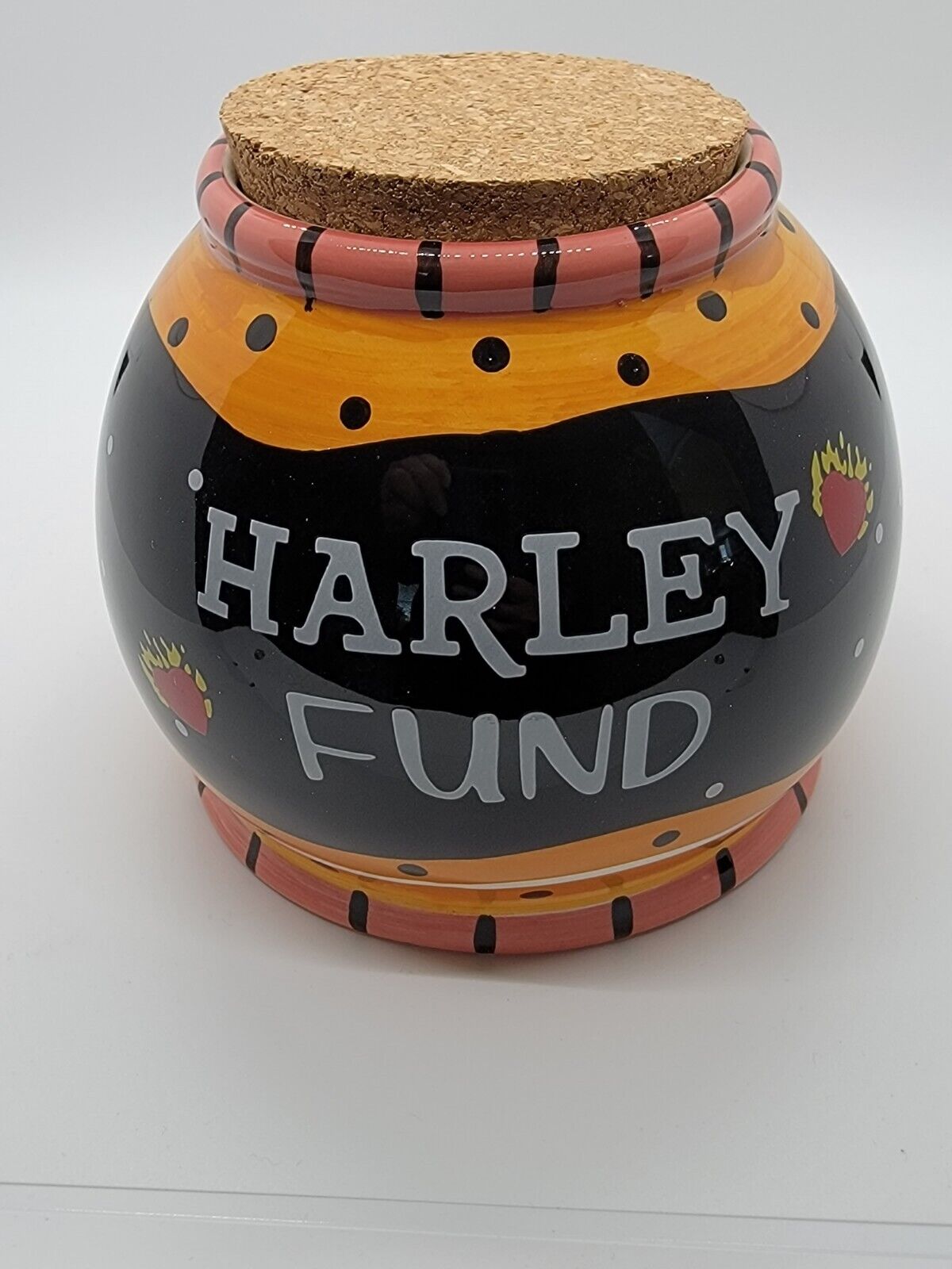 Awesome Harley Davidson Ceramic Jar “Harley Fund” by Bella Casa™ by G | eBay