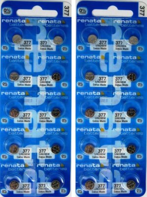 Renata 377 SR626SW Batteries - 1.55V Silver Oxide 377 Watch Battery 20 ...