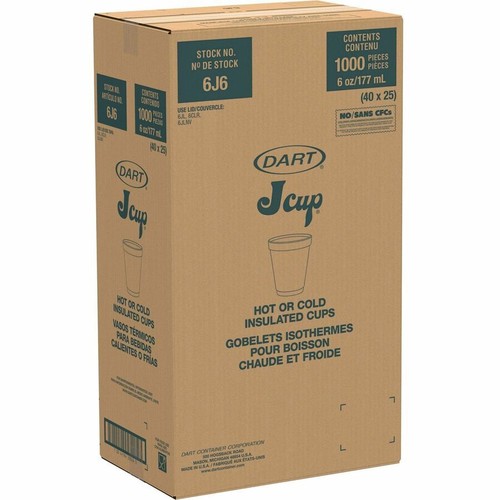 Dart Insulated foam Cup - 6 Oz - 1000/carton - White (6J6_40 ...
