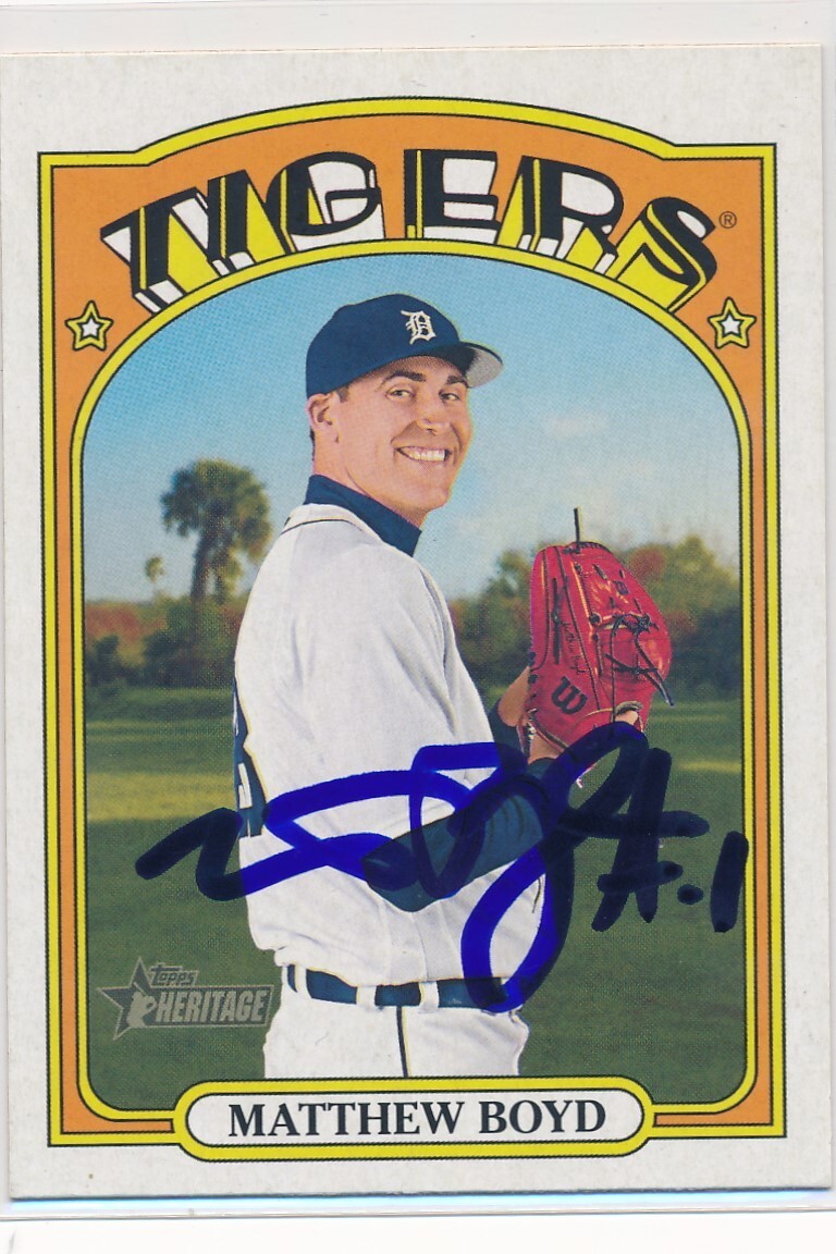 Matt Boyd Detroit Tigers Autographed 2021 Topps Heritage High Number #582 | eBay