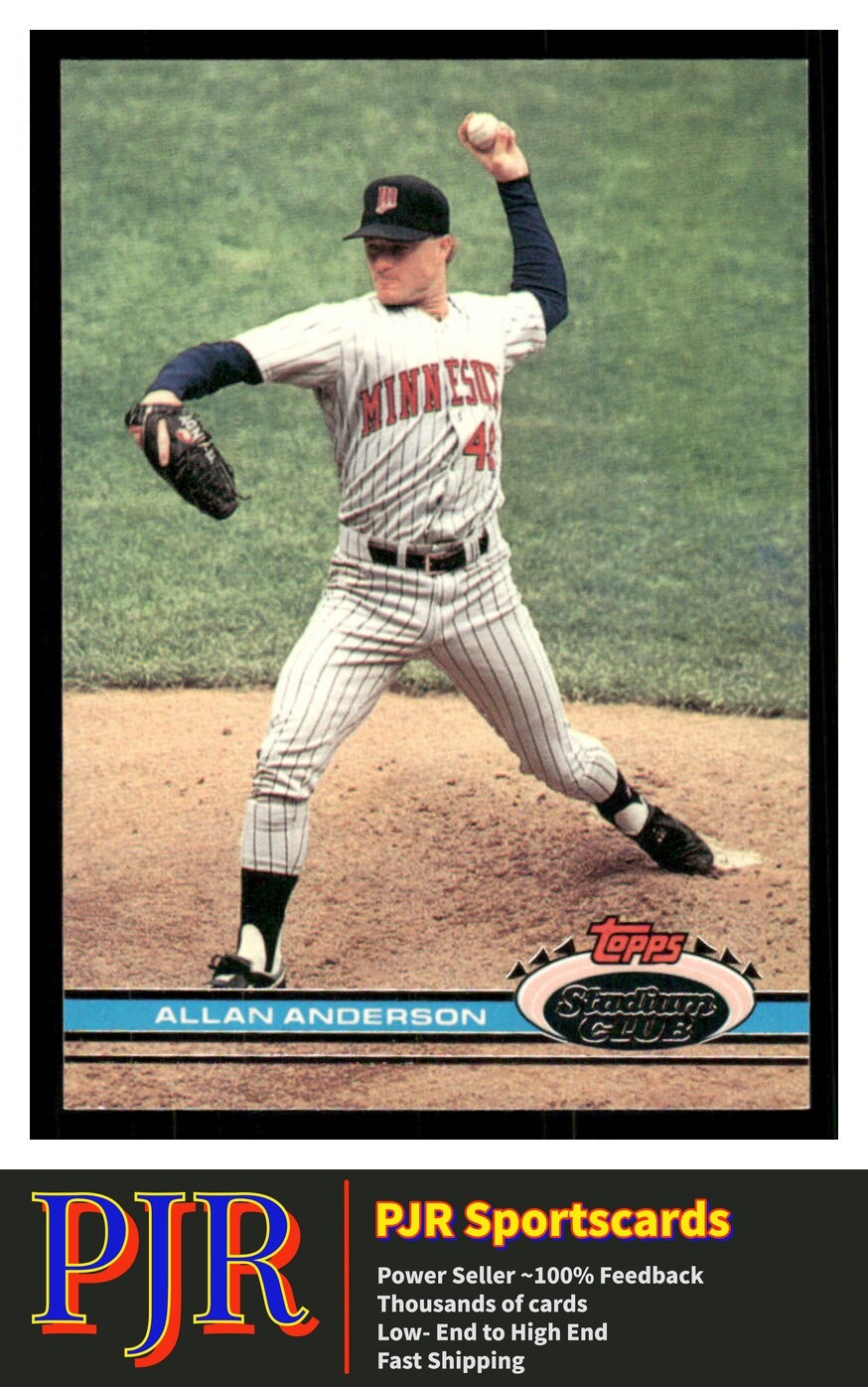 1991 Stadium Club #188a Allan Anderson Minnesota Twins Extra 35% Off 4 ...