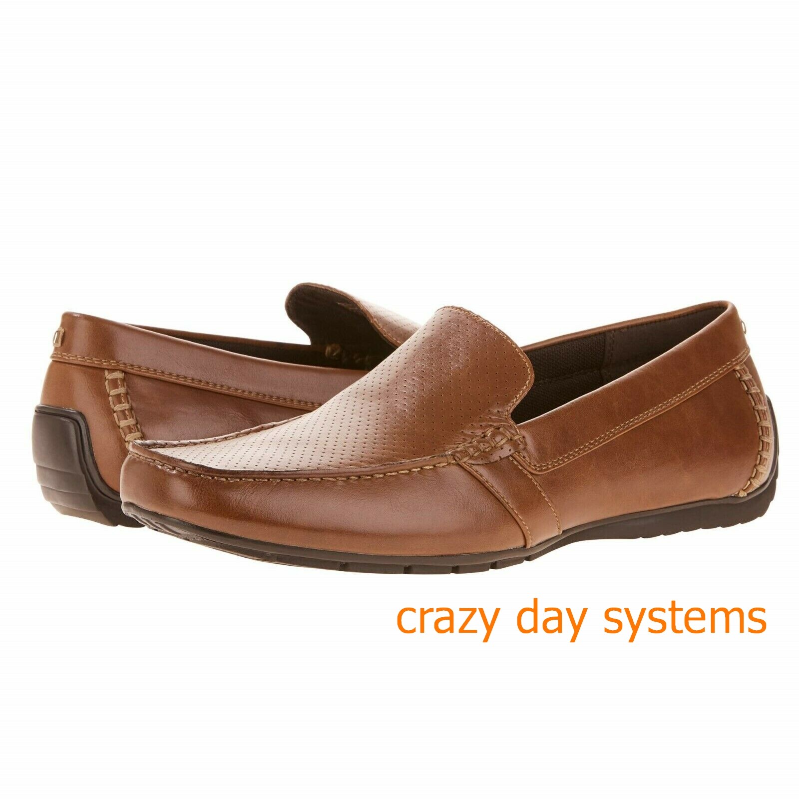 George Faux Leather Dress or Casual Shoes Loafers Slip Ons Size 7.5, 8. ...