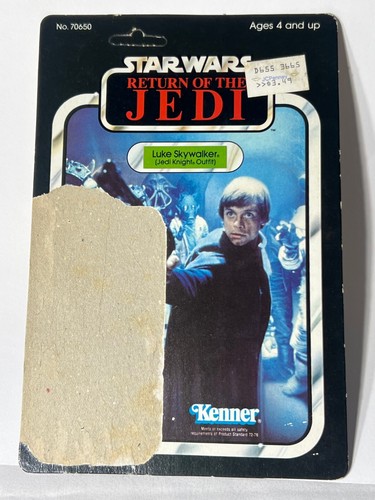 1983 vintage star wars LUKE SKYWALKER JEDI figure card back ROTJ ...