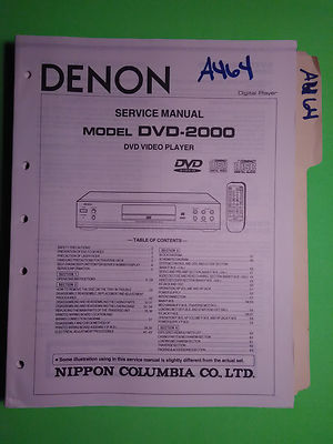 Denon dvd-2000 service manual original repair book dvd player | eBay