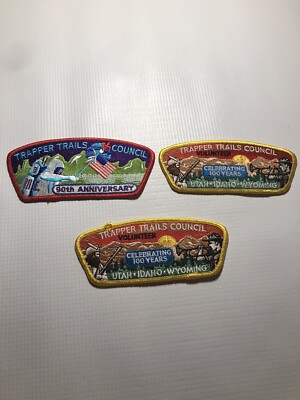 3-Trapper Trails Council 90th & 100th Anniversary Patches | eBay