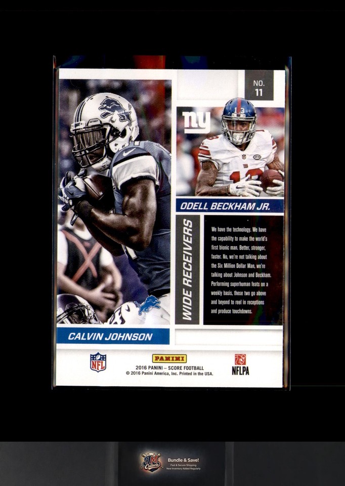 2016 Score #11 Calvin Johnson / Odell Beckham Jr. Reflections Green | eBay