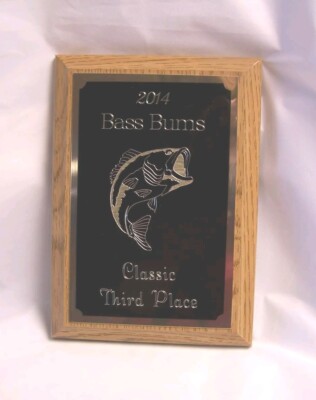 BASS FISHING 5"x7" OAK PLAQUE TROPHY AWARD - FREE ENGRAVING!!!! | eBay