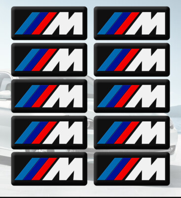 10 AUTOCOLLANT STICKER 3D LOGO BMW M Mtech JANTES VOLANT M3 E46 E60 E81 ...