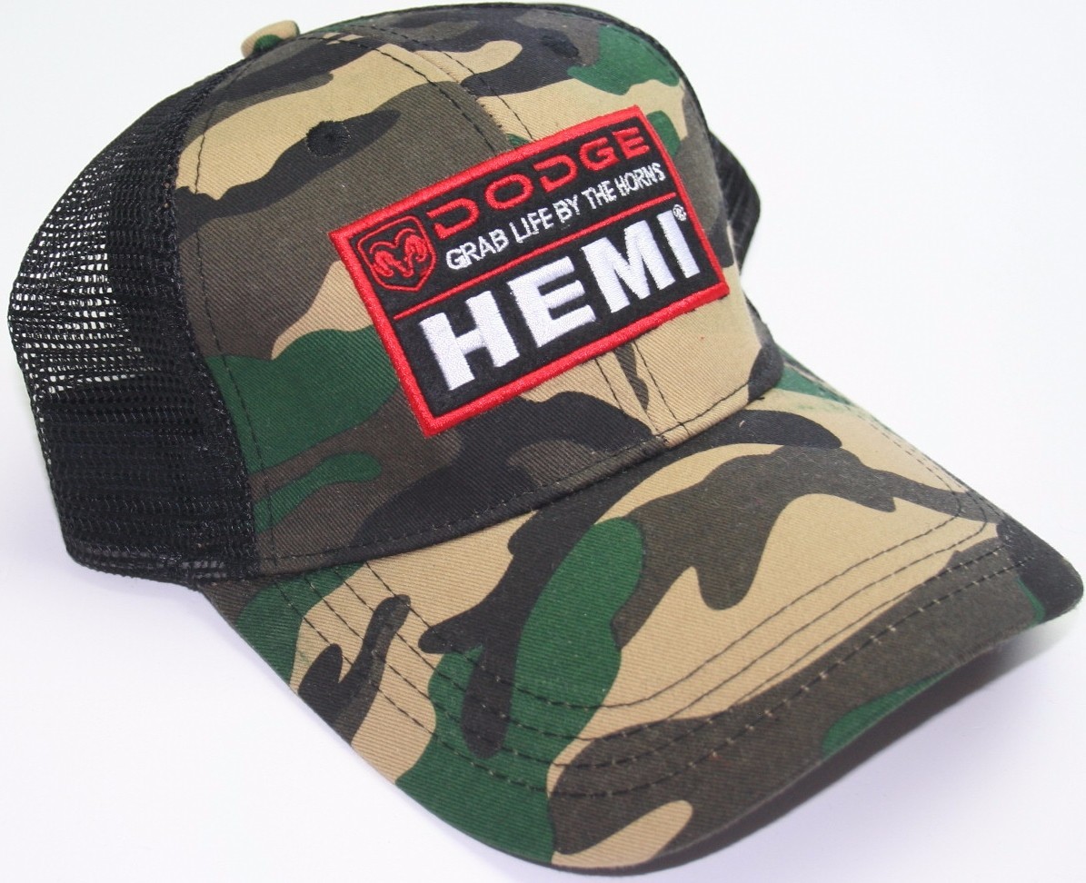 Ram summer mesh back hat Hemi army Camo base ball cap logo decal emblem ...