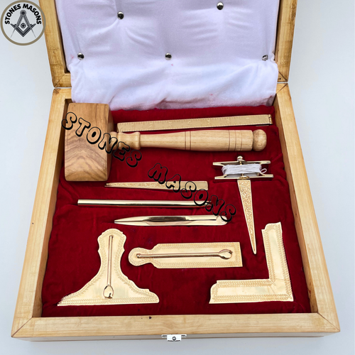 Masonic Working Tools Set Real Gold Plated Standard Full Size Natural ...