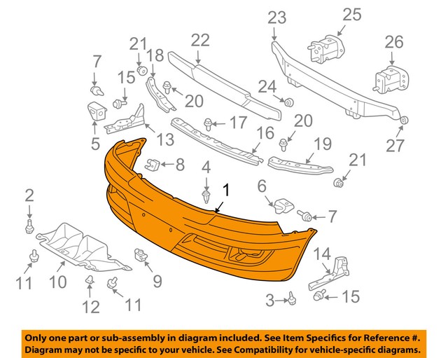 52119-60938 Toyota Cover Front Bumper 5211960938 Genuine OEM Part for ...