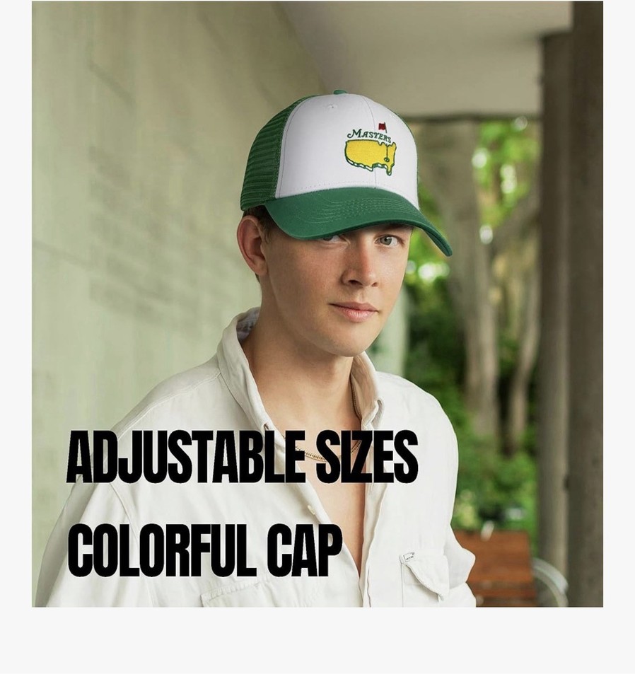 2024 Golf Tournament Masters Hat Unisex Green And White Trucker Caddy ...