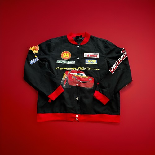 Disney Pixar Cars Lightning Mcqueen Racing Red Jacket Large Mens Biker ...