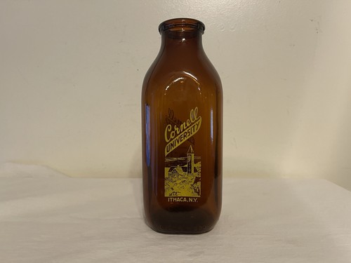 Vintage Quart Milk Bottle Amber Cornell University Ithaca NY | eBay