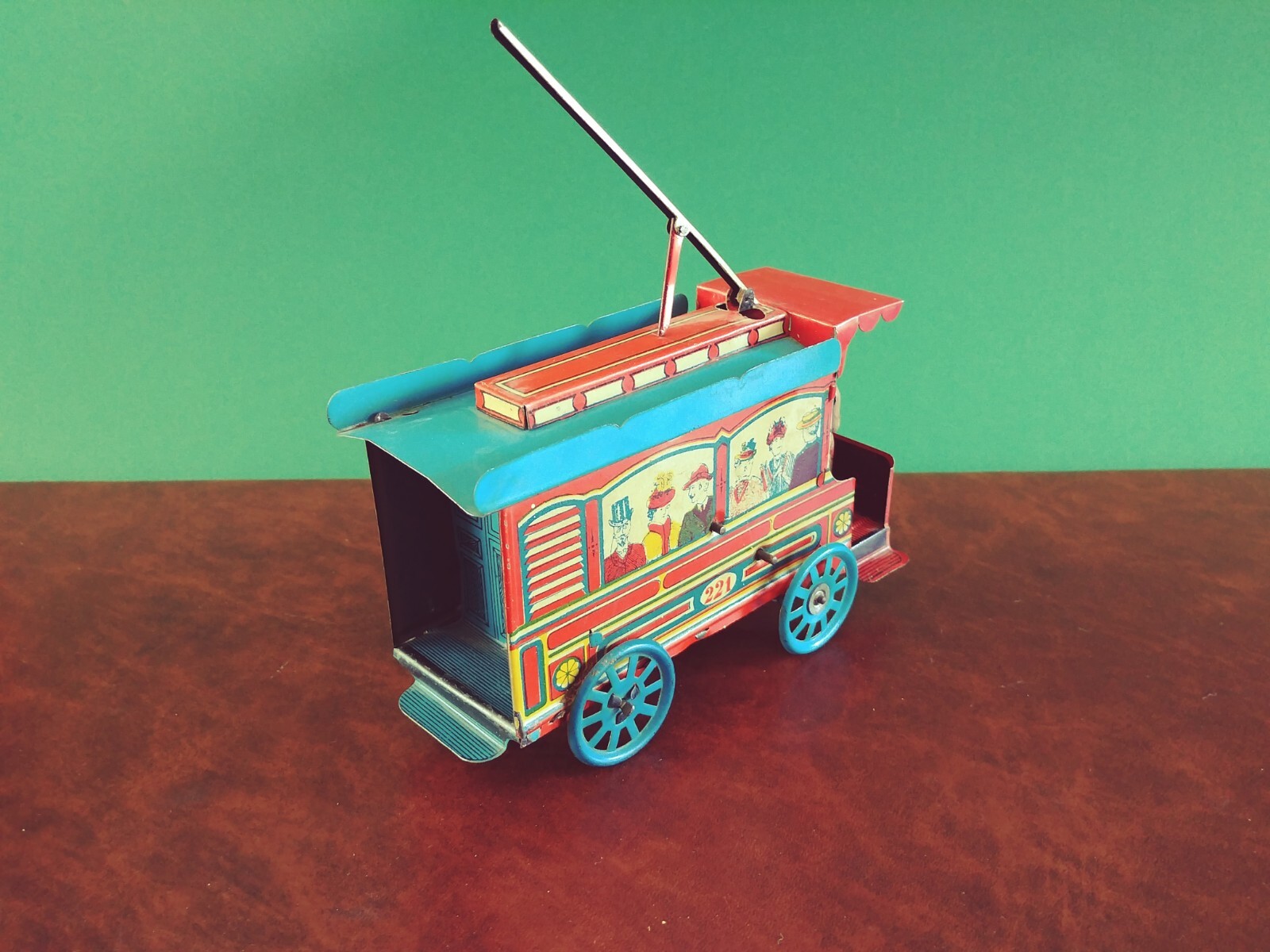 Very Rare 1900's Reil Tin Wind-up Trolley Tinplate Tram Cable-Car w O ...