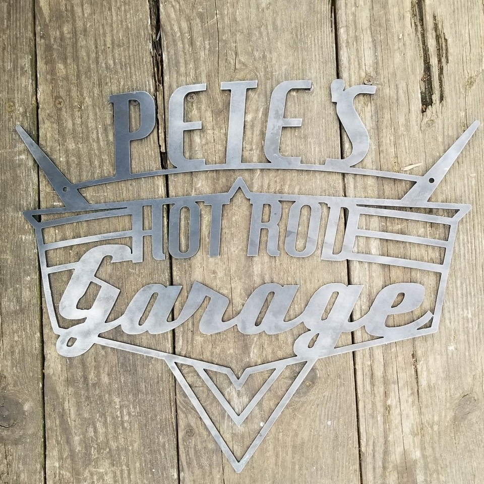 Personalized Hot Rod Garage Sign - Vintage Retro Wall Art - Drag Racing ...