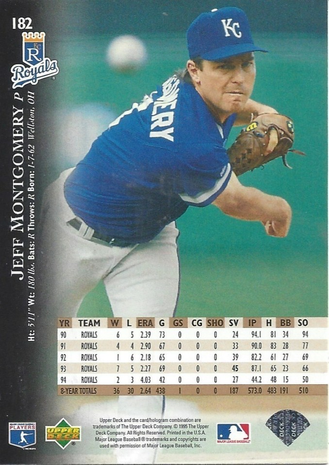1995 Upper Deck Electric Diamond Gold Jeff Montgomery 182 Royals | eBay