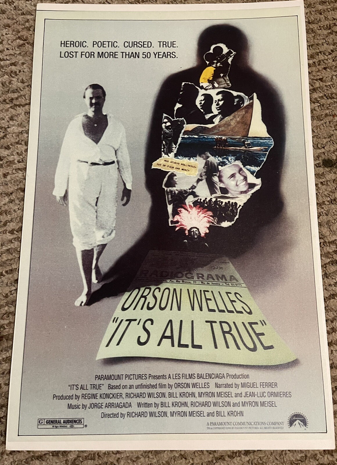 Orson Welles It’s All True Poster 11 x 17 (97) | eBay
