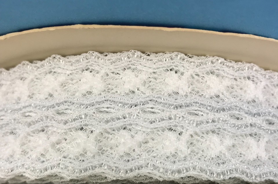 LION RIBBON CO #27-86218- 1 1/4"BABY BLUE & WHITE DOUBLE EDGE BEADING ...