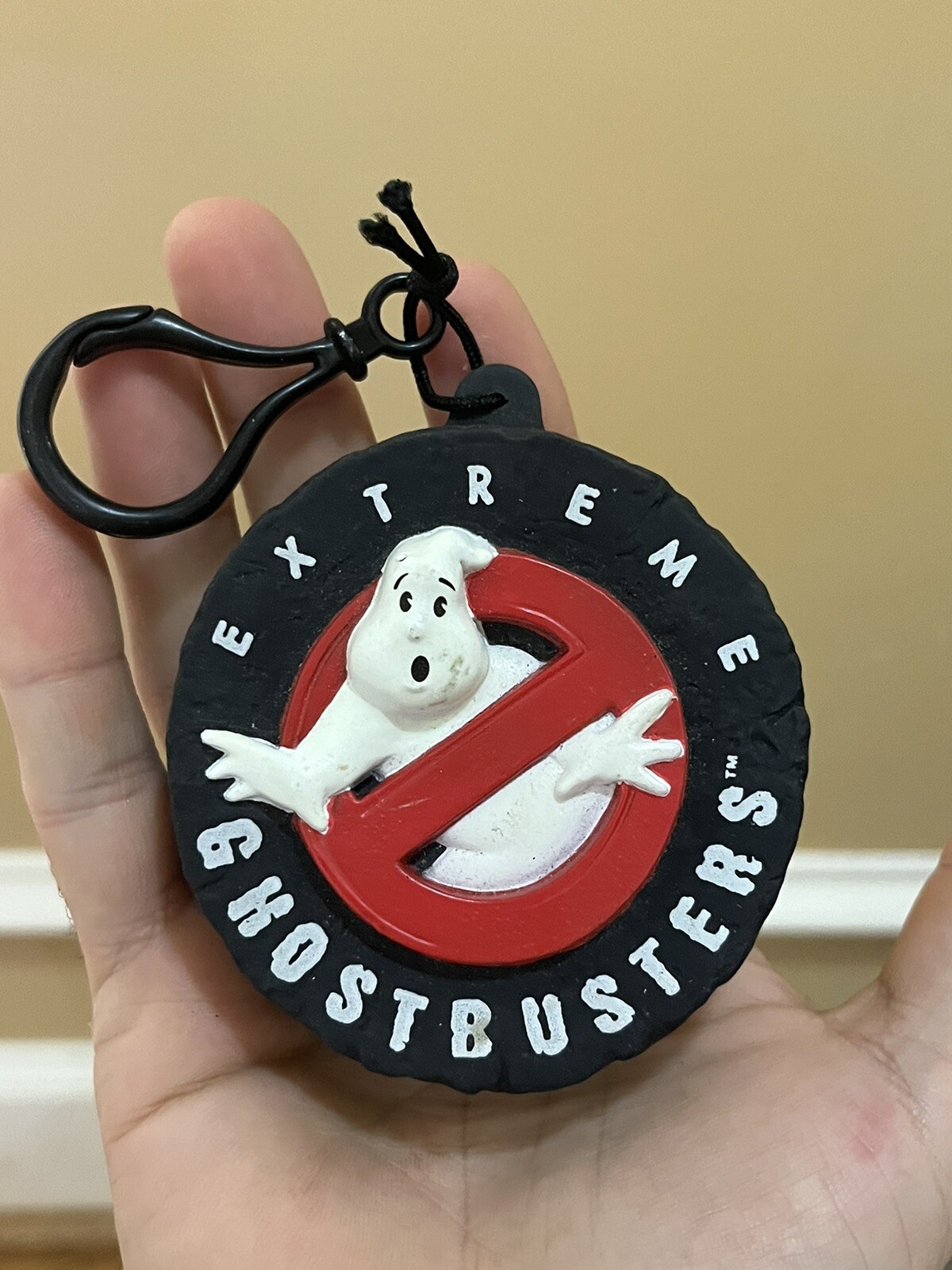 Vintage 90s Extreme Ghostbusters Coin Change Keychain Toy Glow In the ...