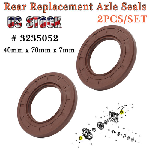 2PCS AXLE SEALS REPLACMENT REAR 3235052 FOR POLARIS RZR TRANSMISSION ...