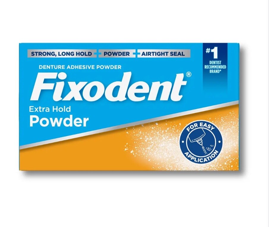 Fixodent Denture Adhesive Powder Strong Adhesive Super Denture Powder ...