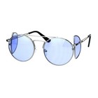 Mens Pimp Side Visor Round Circle Color Lens Metal Rim Sunglasses | eBay