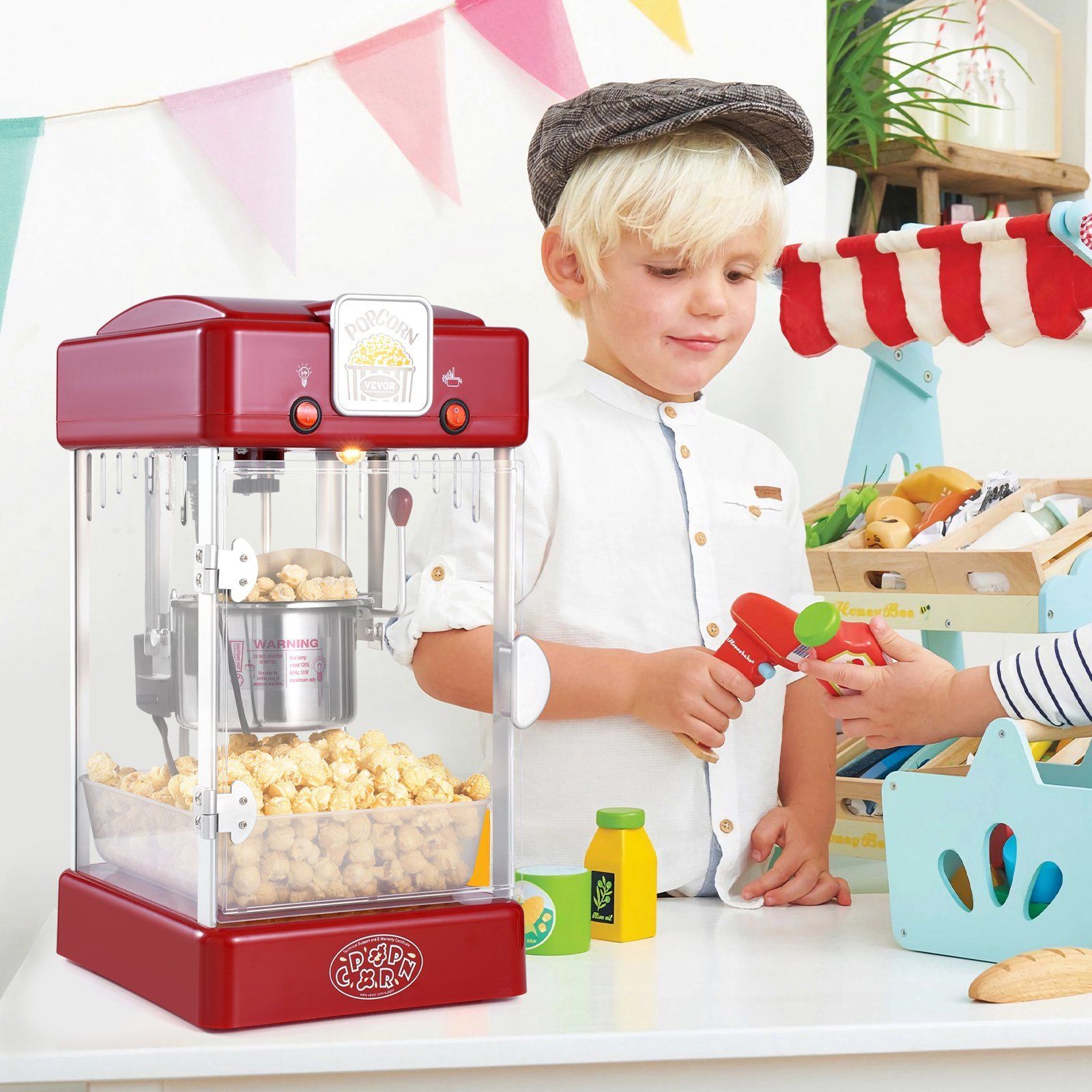 Popcorn Popper Machine Tabletop Popcorn Maker 300W 2.5 Oz Red | eBay