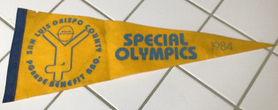1984 PG&E SLO San Luis Obispo CA Special Olympics BBQ 9x24 Felt Pennant ...