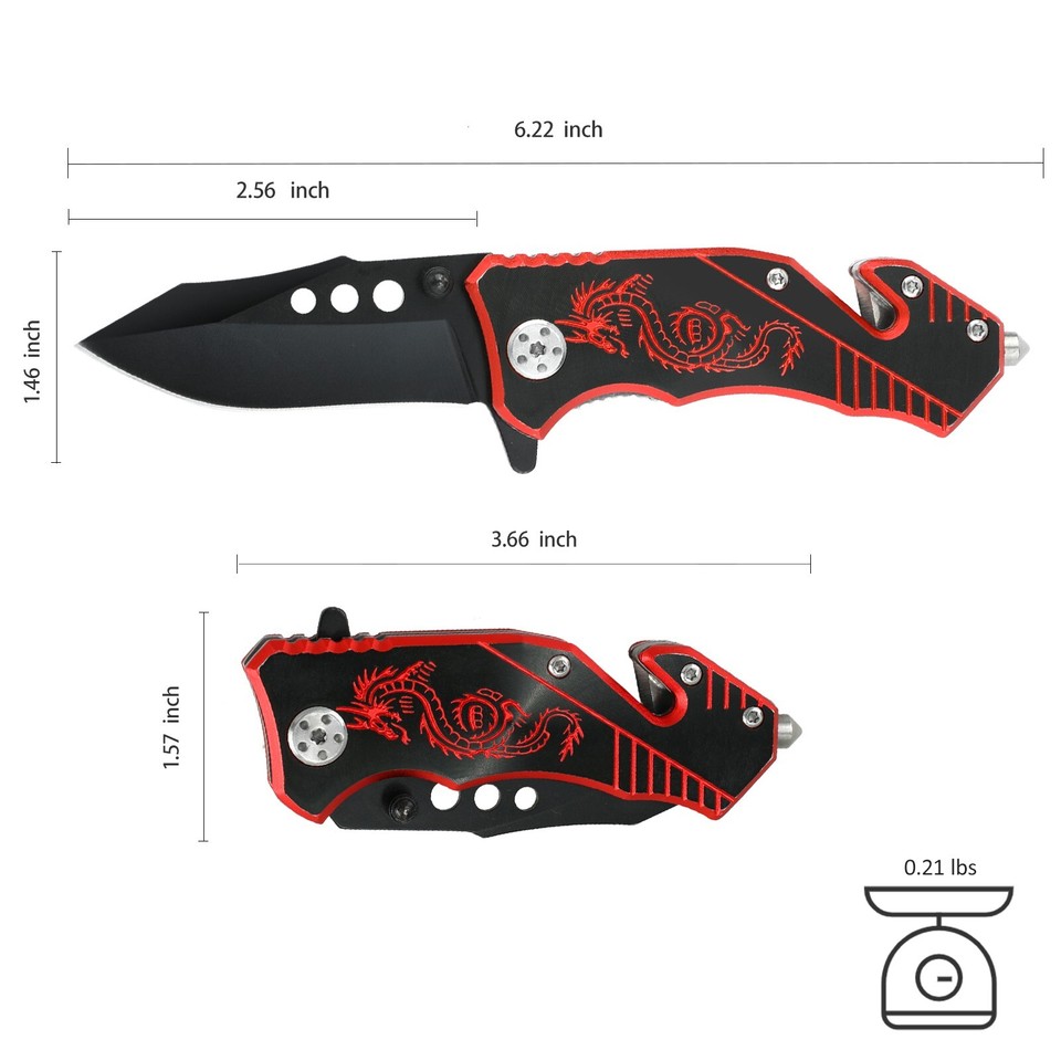 6.2"Spring Open Assisted Tactical Folding Pocket Knife Edc Blade ...