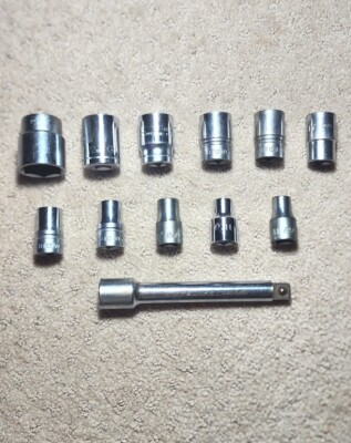 Japanese Various Socket Set Used Various Sizes 11 Sockets & 6in ...