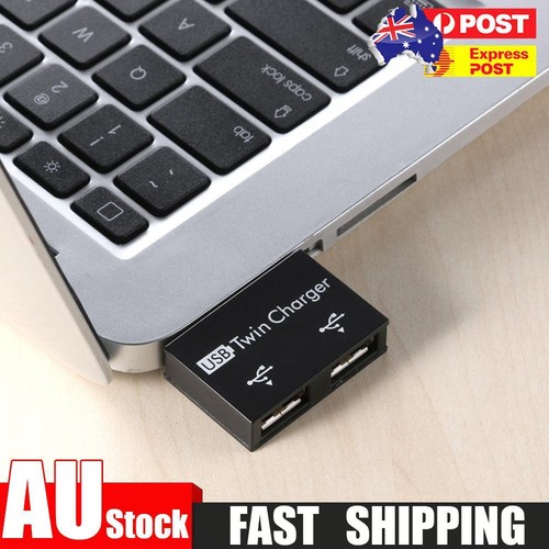 USB2.0 Male to Twin Charger Dual 2 Port USB Splitter Hub Adapter ...