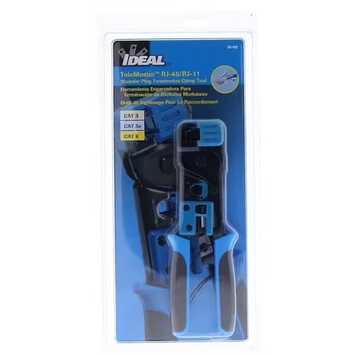 Ideal 33-700 TeleMaster RJ-45/RJ-11 CAT5, CAT5E, CAT6 Termination Crimp ...