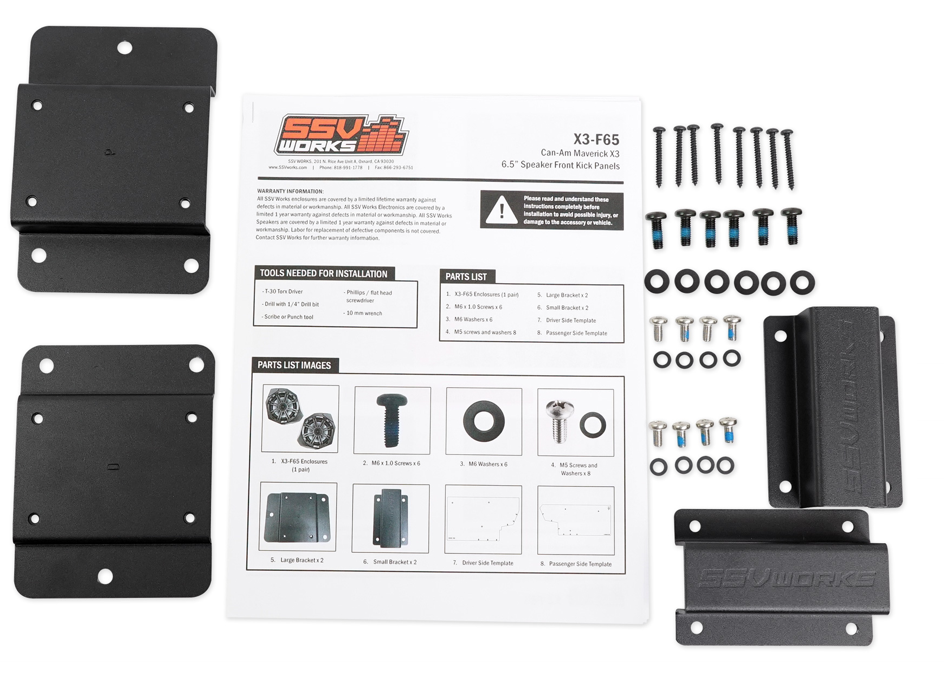 SSV Works Front Kick Speaker Pods - Unloaded Pair for 17-18 CanAm X3 ...